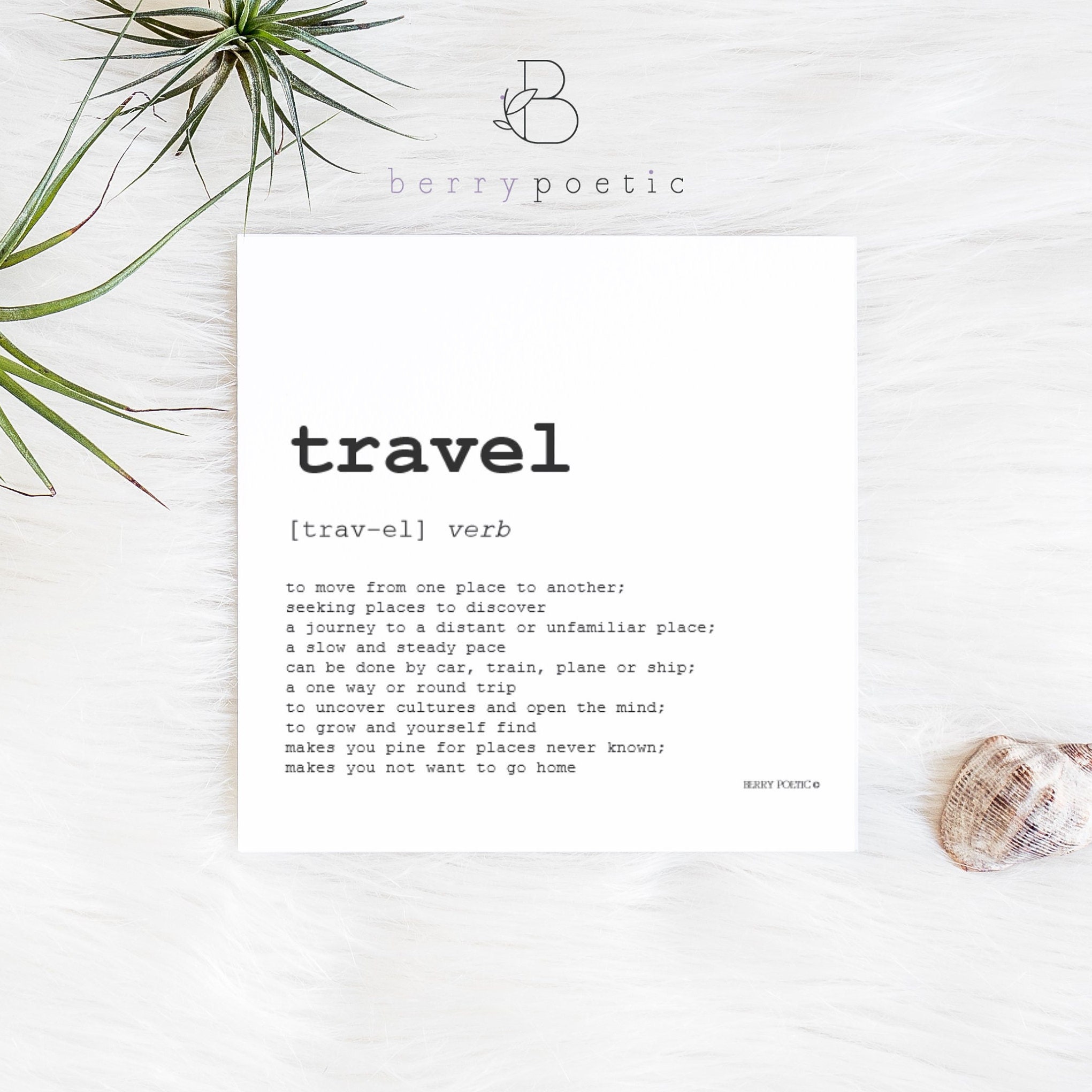 TRAVEL Poem Print Postcard, Inspirational Poem Card, Inspirational ...