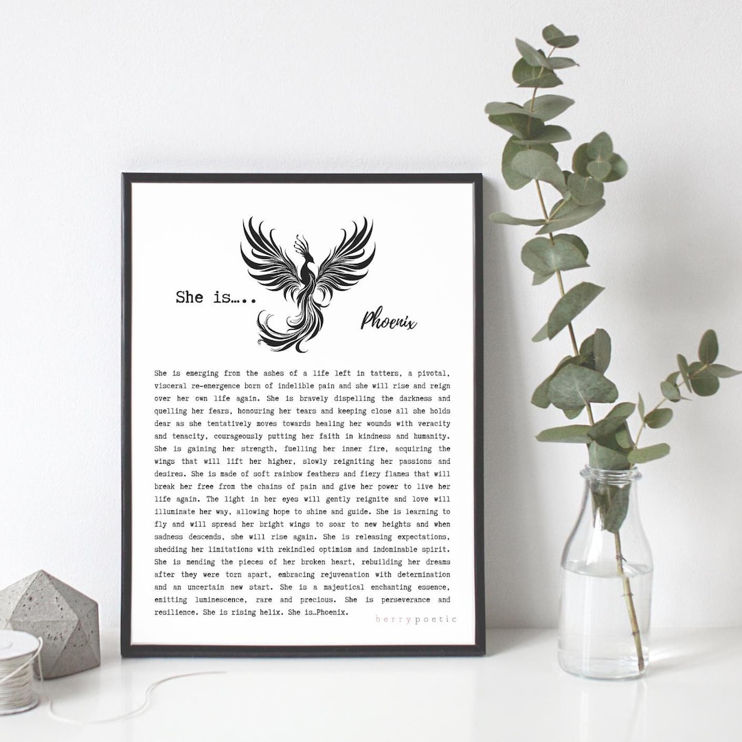 PDF She Is...phoenix Poem Print, Female Empowerment, Affirmation, Girl ...