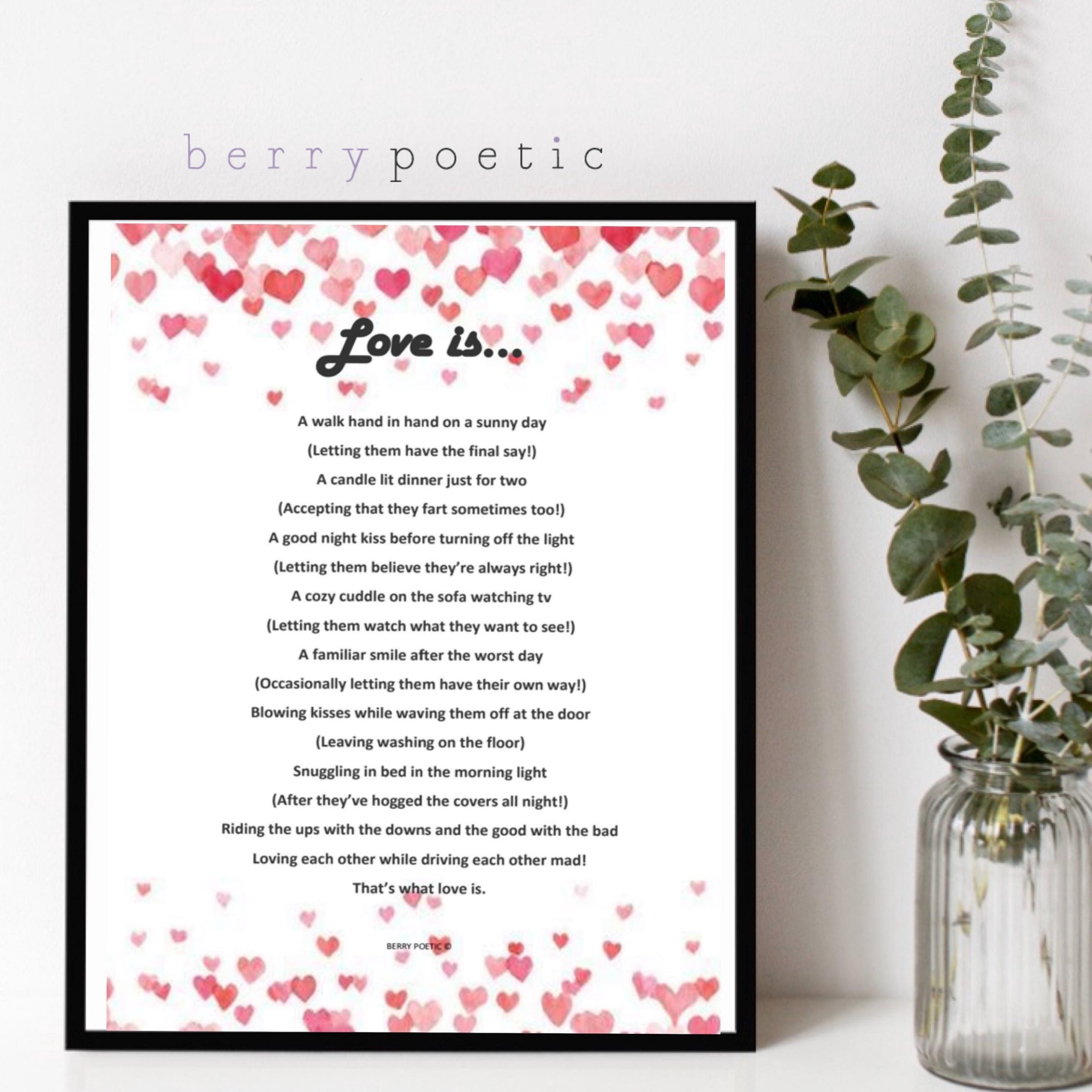 Love is Poem, Love Poem, Love Gift, Boyfriend, Girlfriend, Husband ...