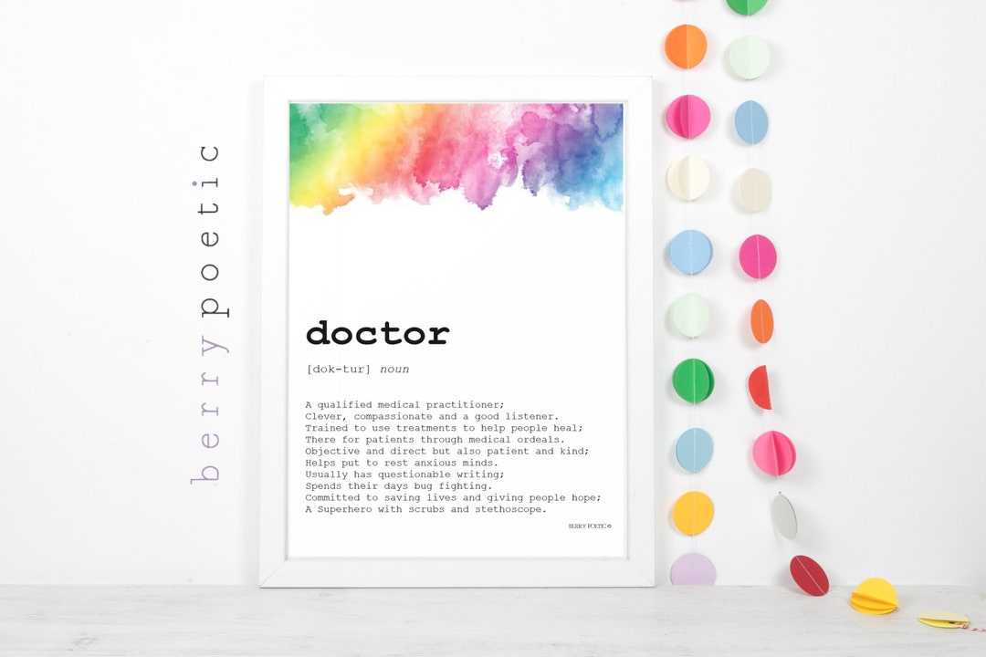 A4 Doctor Definition Poem Print, Dictionary Style - Etsy