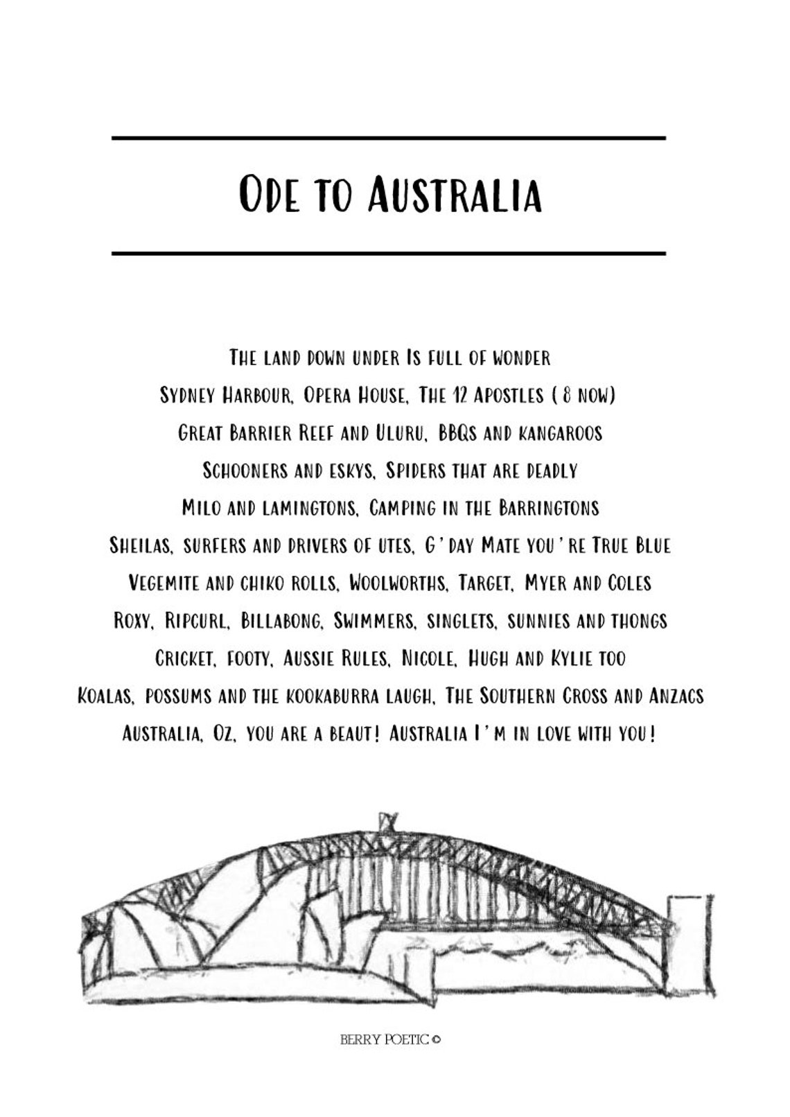 AUSTRALIA Poem, Places Poem, Favourite Places, Town & City, Country ...