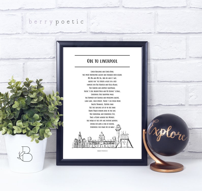 LIVERPOOL Poem, Places Poem, Favourite Places, Town & City Souvenirs - Etsy