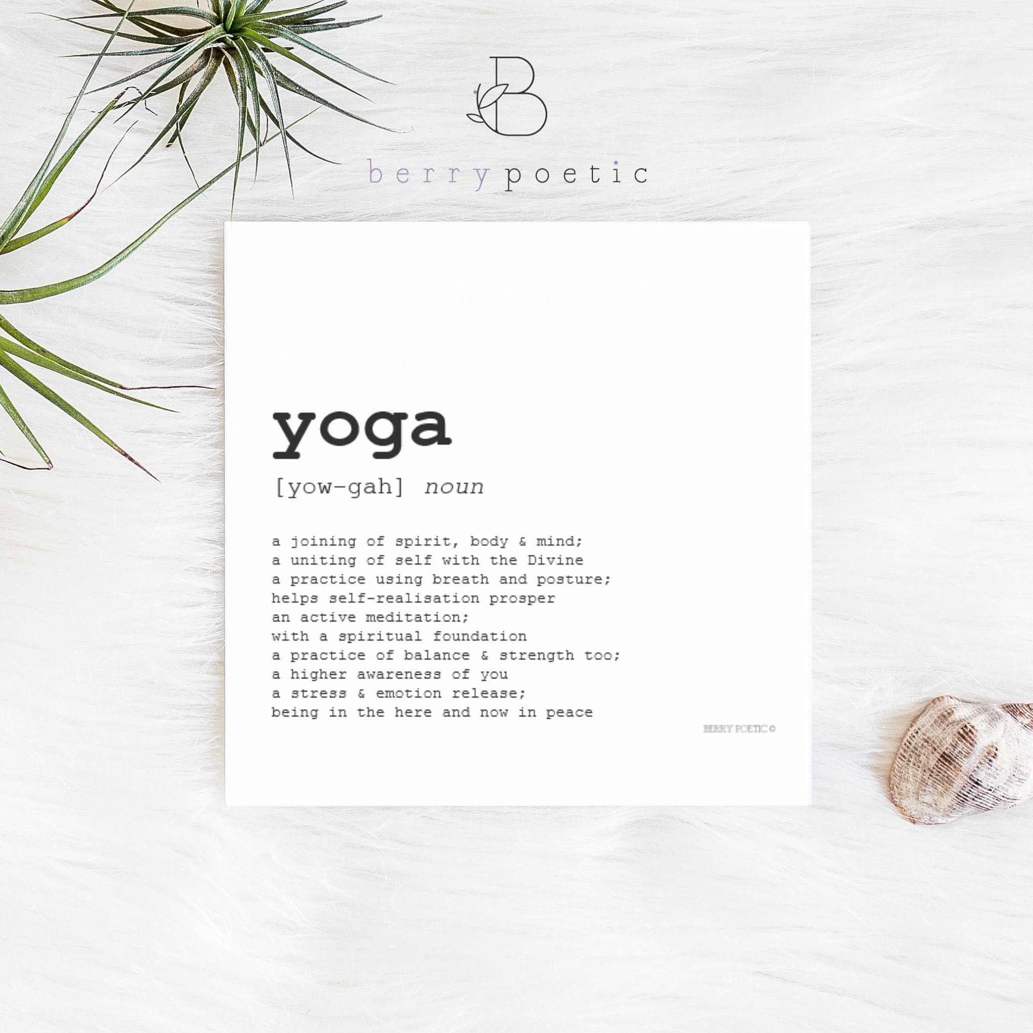 YOGA Poem Print Postcard, Inspirational Poem Card, Inspirational ...