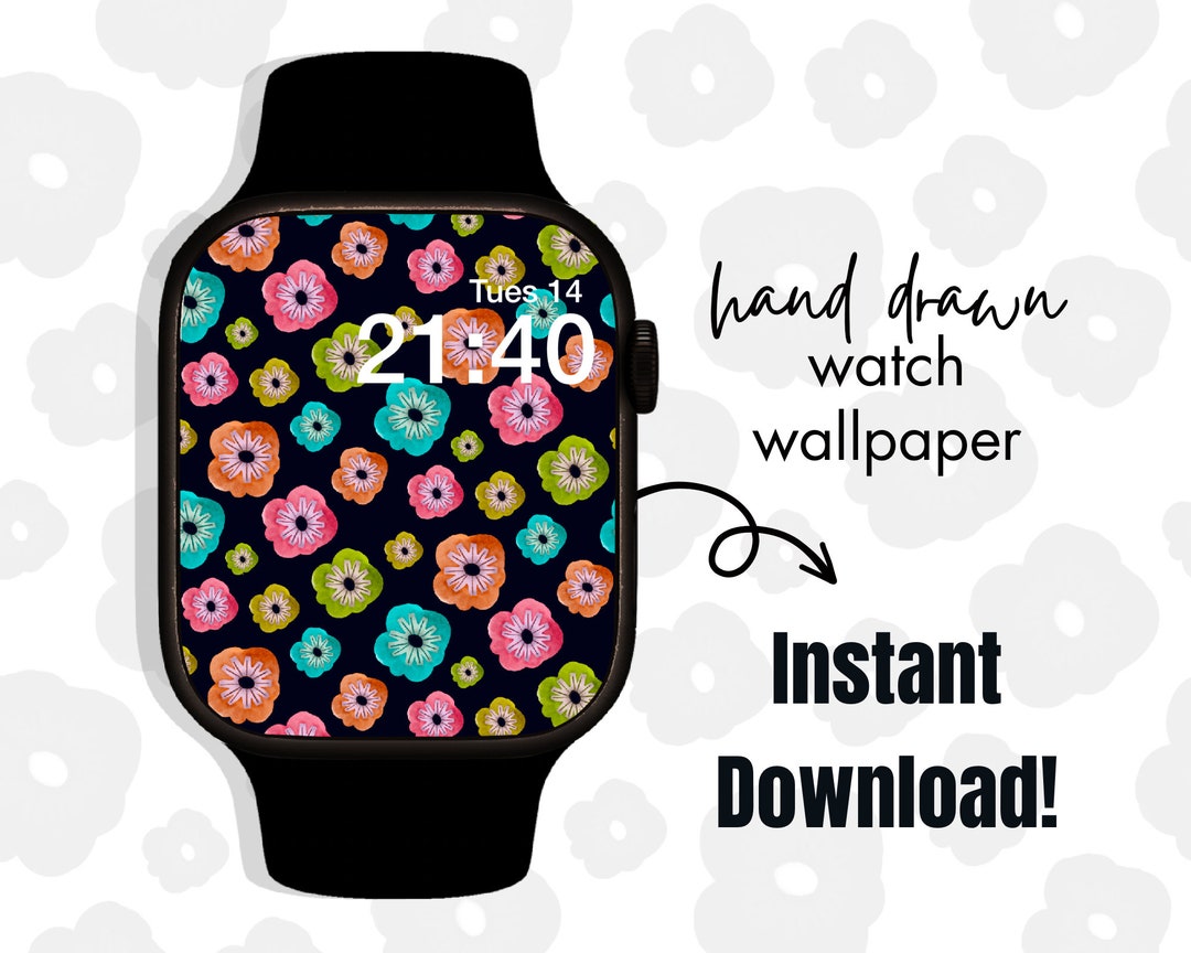 Colourful Flowers Watch Wallpaper, Digital Download Apple Watch Design ...