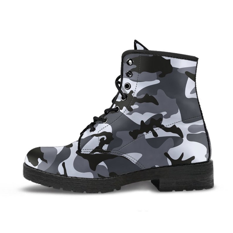Camo Vegan Boots Leather Boots for Women Military Boots for | Etsy