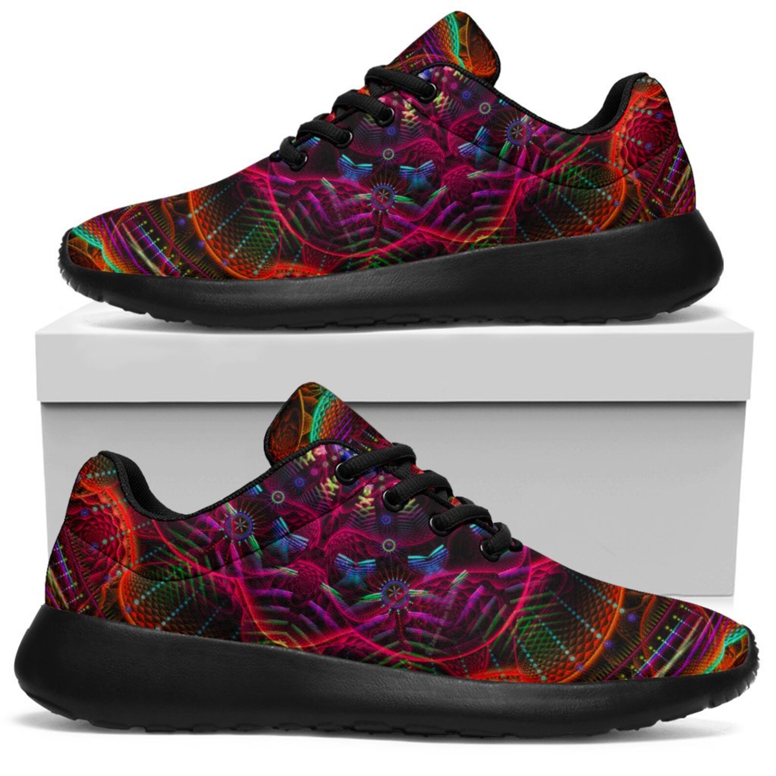 Psychedelic Shoes Sport Sneakers Colorful Trainersshoes for - Etsy