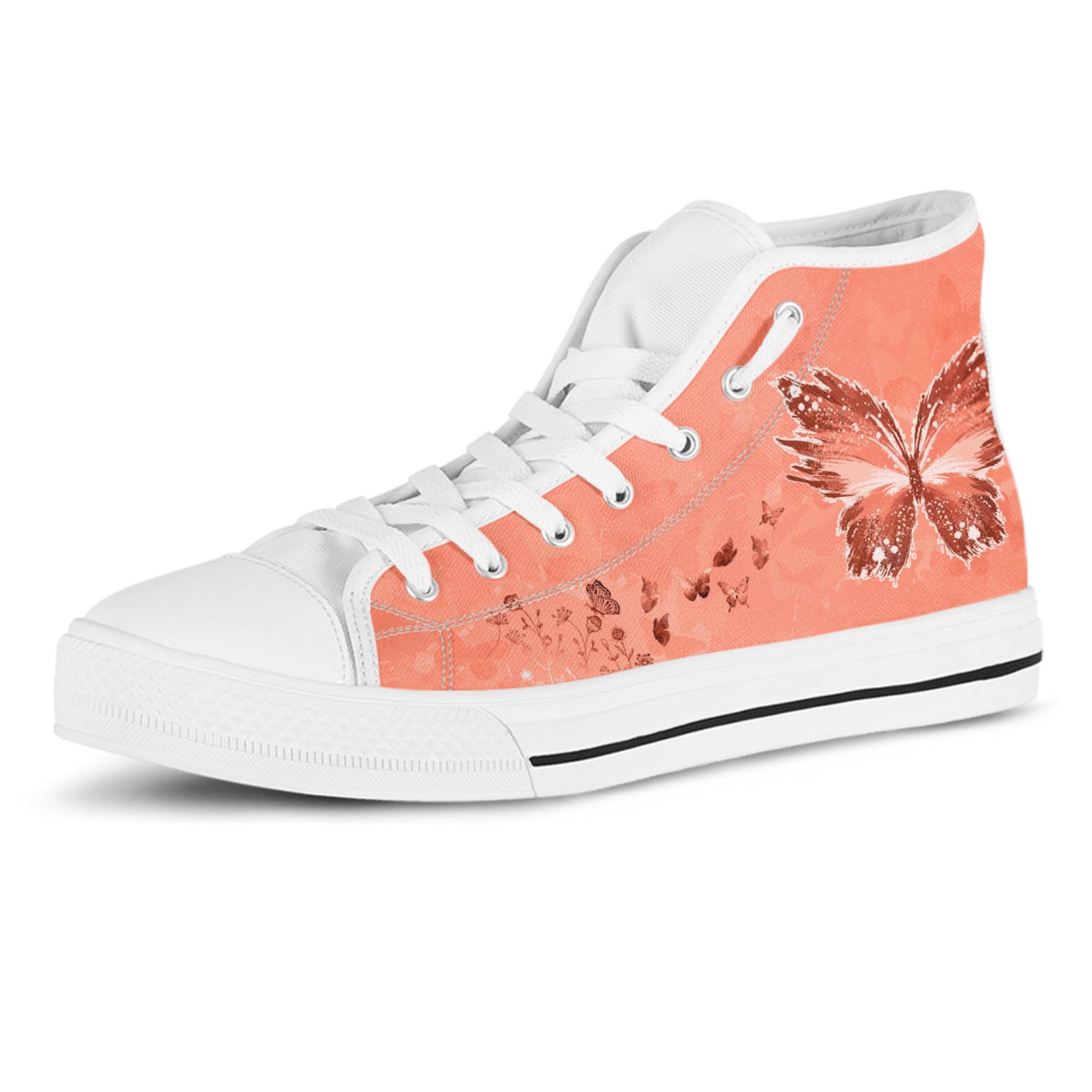 High Top Butterflies Design Women Shoes Gift for Her Unique | Etsy