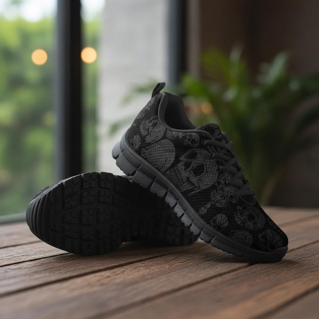 Skull Print Sneakers: Custom Running Training Shoes - Etsy