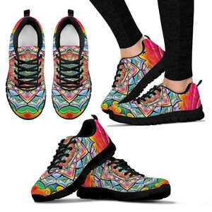 Colorful Mandala Running Shoes for Women, Custom Sneakers for Men, Kids ...