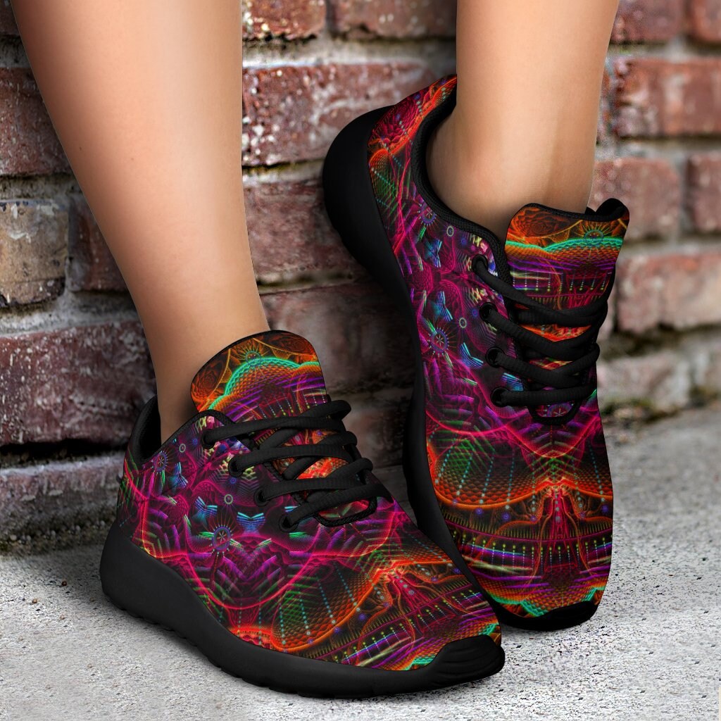 Psychedelic Shoes Sport Sneakers Colorful Trainersshoes for - Etsy