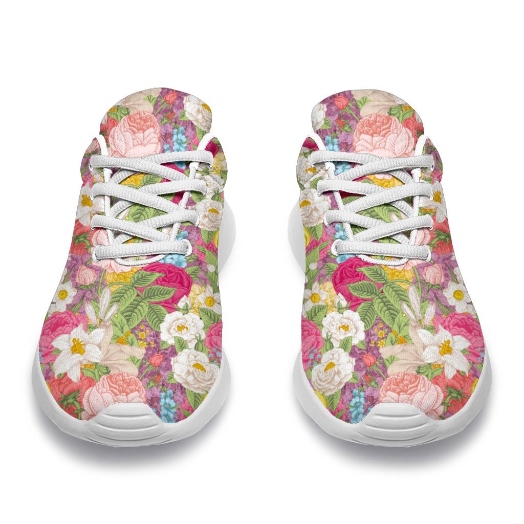 Colorful Flowers Sneakers Floral Custom Sneakers Floral Shoes | Etsy