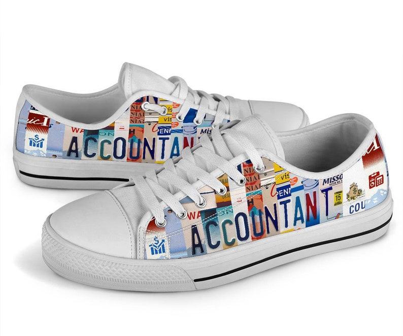 Accountant Canvas Shoes Licence Plate Custom Low Top Tennis | Etsy