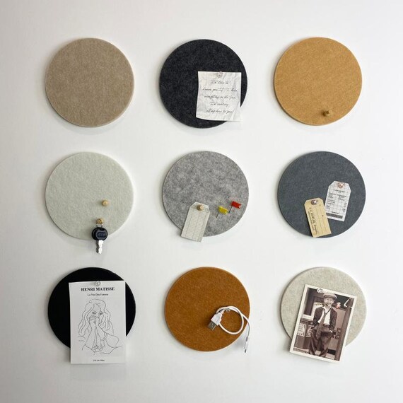 Round Home Décor 9 Pcs Eco Felt Art Wall Décor of Small Round - Etsy