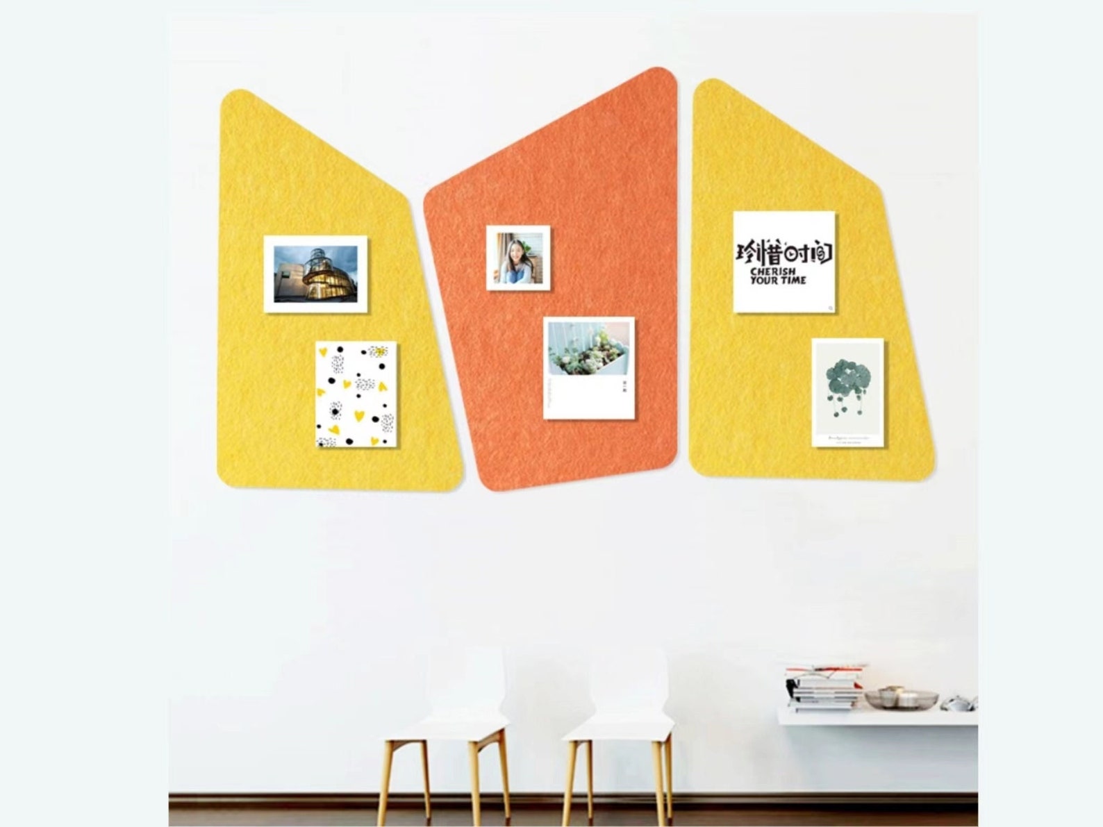 Set of 3 Simple Decor, Pin Boards, Sound Diffuser Panel, Felt Wall Art ...