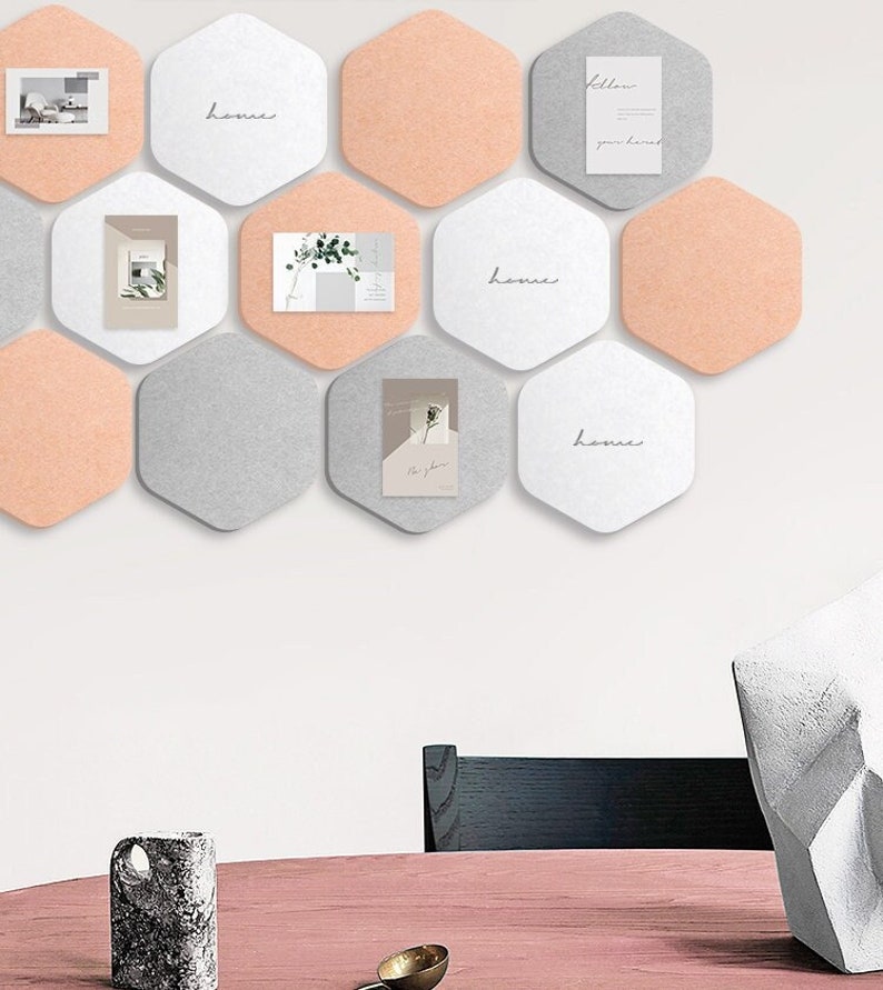 Home Decor of Rounded Hexagon Tile Wall Art Design Polygon - Etsy