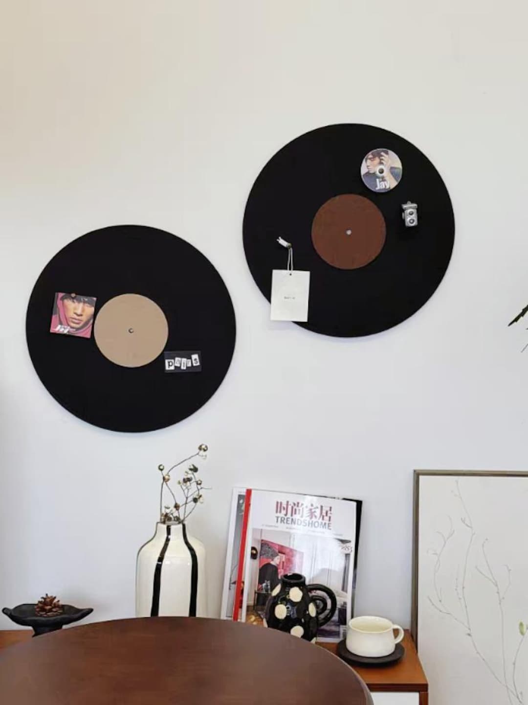 Vinyl Record Style Felt Board, Felt Wall Tiles, Bulletin Board Idea ...
