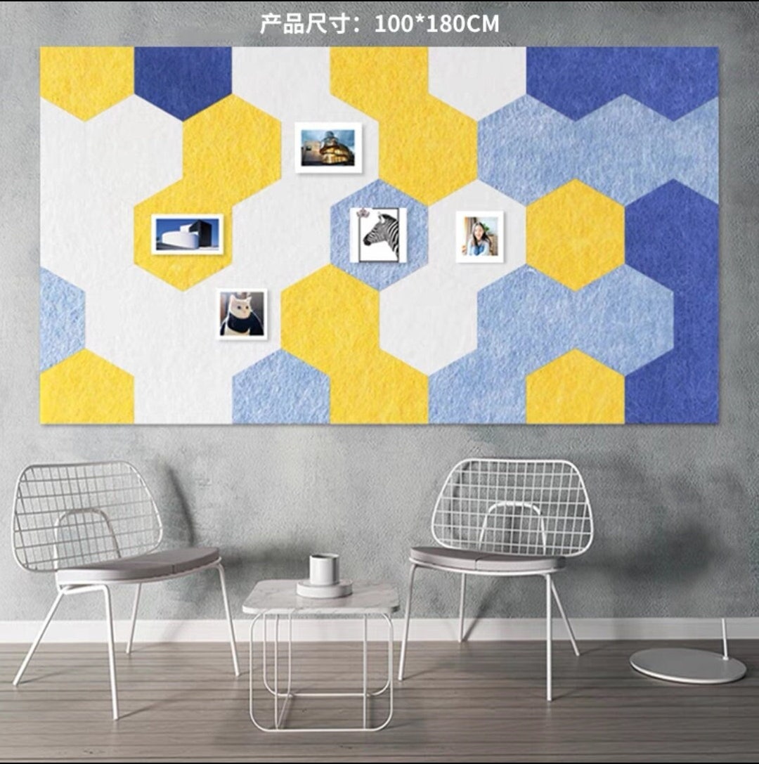Hexagon Puzzle Pin Board, Polygon Sound Diffuser Panel, Felt Wall Tiles ...