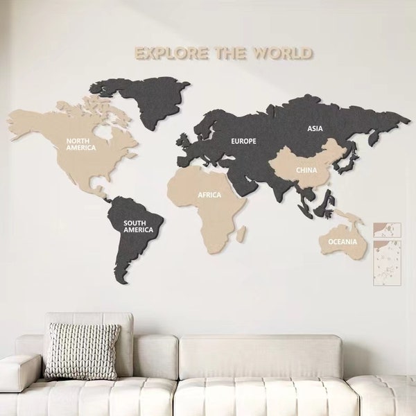 Felt World Map - Etsy