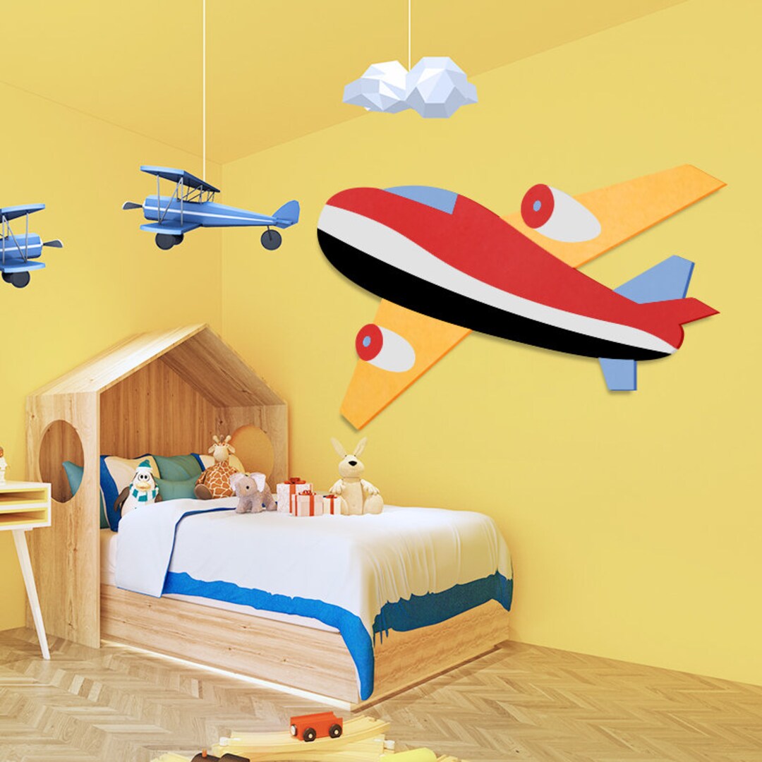 Airplane Pin Board, Felt Wall Tiles of Plane, Custom Aircraft Wall ...