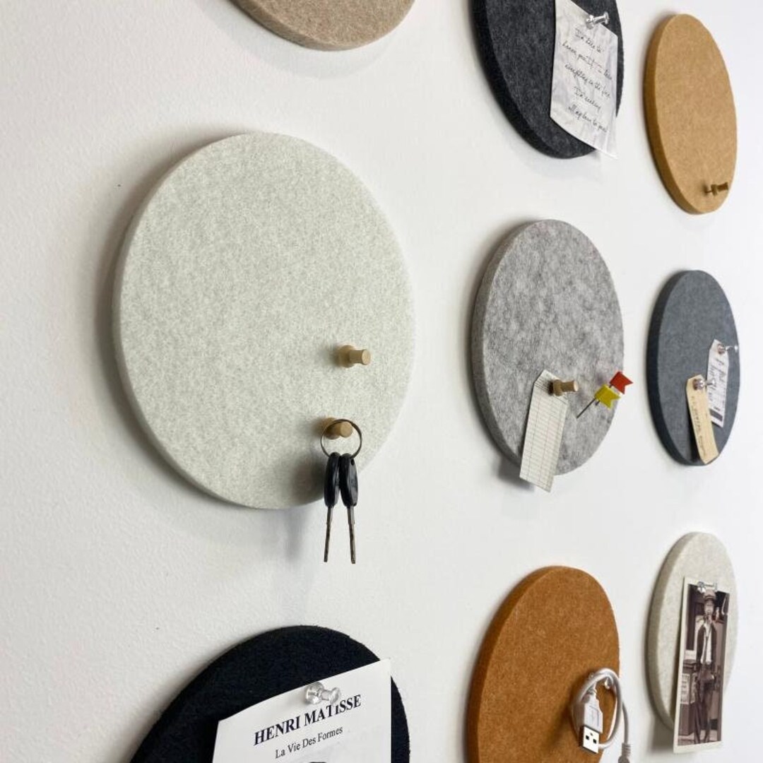 Round Home Décor 9 Pcs, Eco Felt Art Wall Décor of Small Round ...