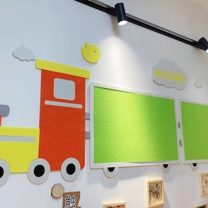Train Decor Pin Board, Locomotive Custom Wall Décor, Kindergarten ...