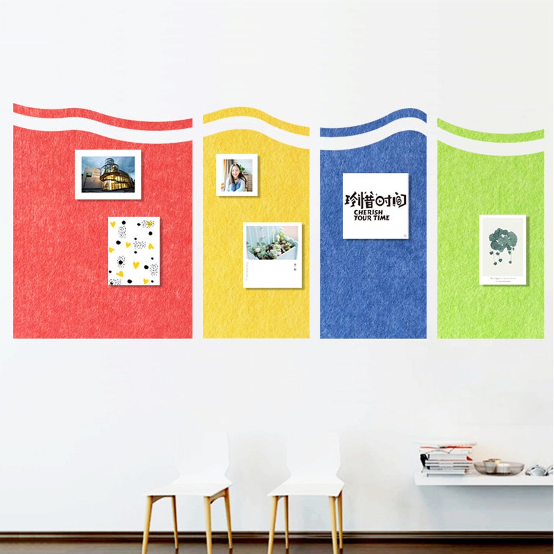Set of 4 Home Decor of Felt Tile With Groove, Wall Art Design, Polygon ...