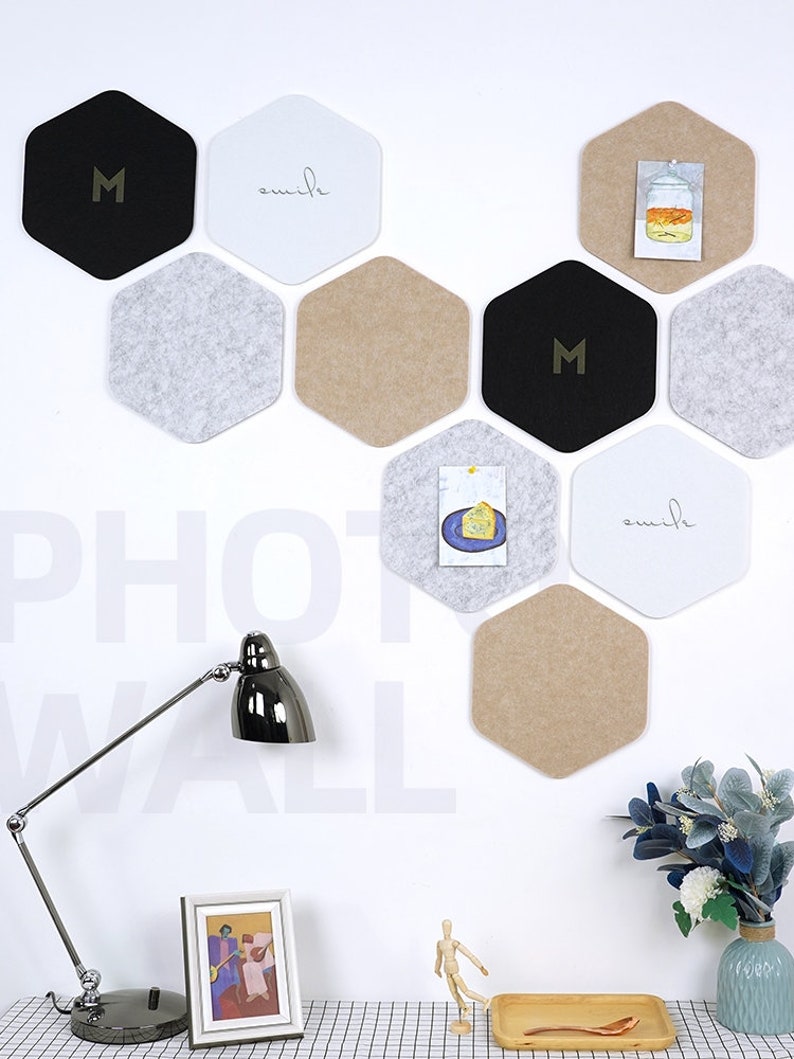 Home Decor of Rounded Hexagon Tile Wall Art Design Polygon - Etsy