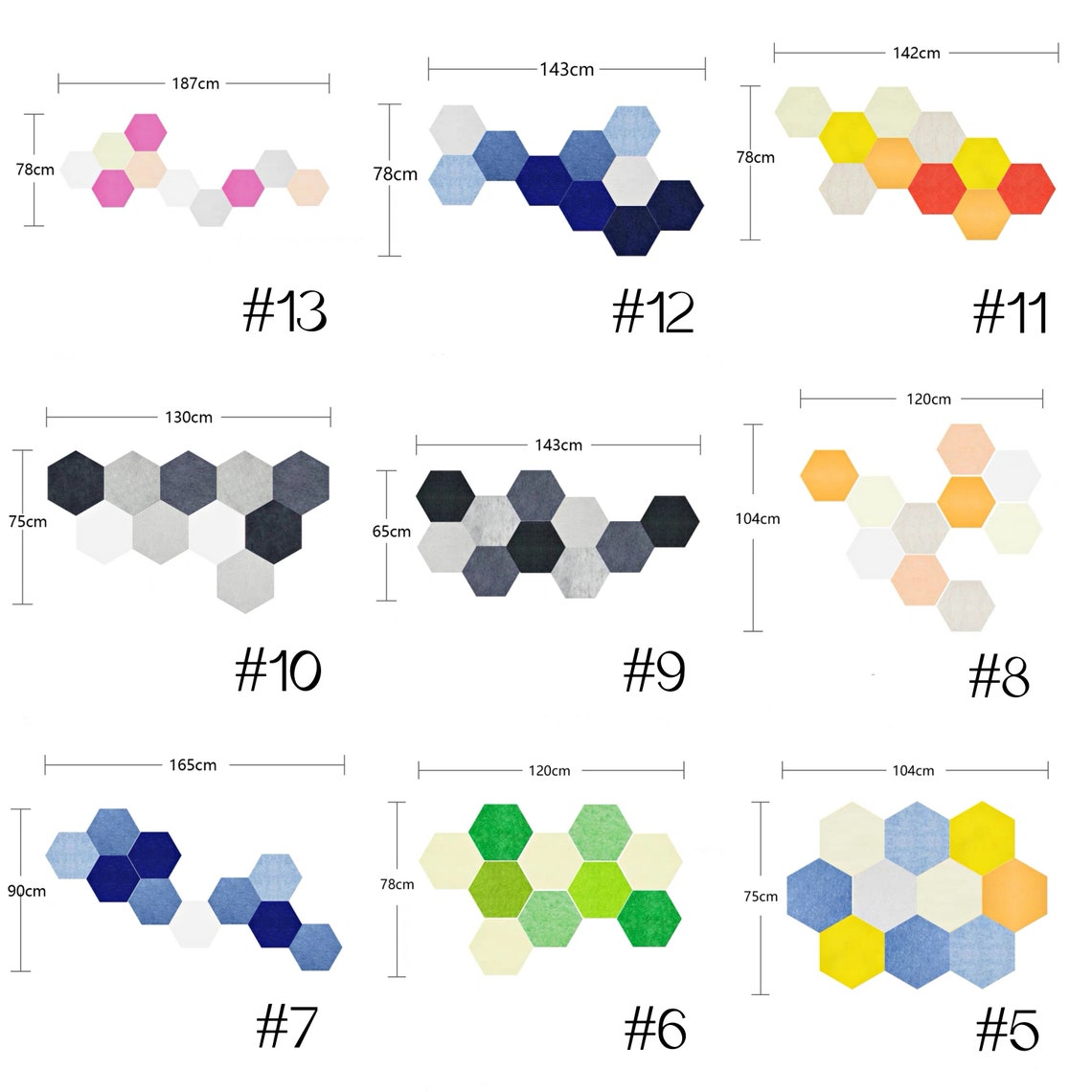 Hexagon Pin Board 10pcs Polygon Sound Diffuser Panel Felt - Etsy