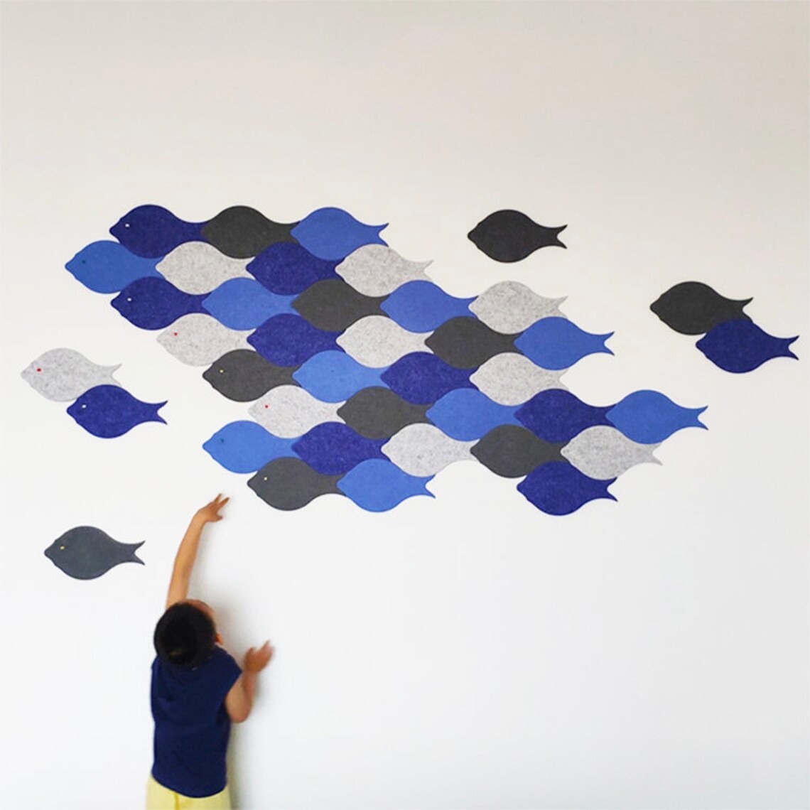 Felt Art Wall Décor School of Fish Custom Home Décor of Fish | Etsy