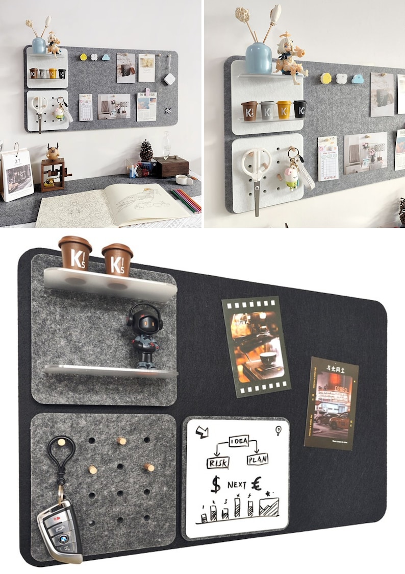 Felt Décor With Shelf, Photo Collage, Eco Felt Wall Décor and Storage ...