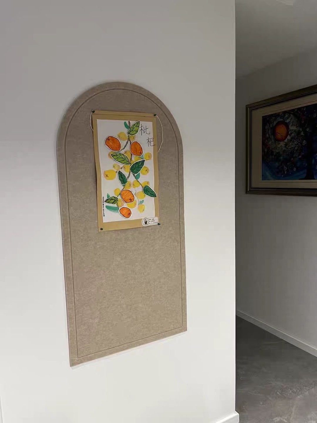 Arch Pin Board With Outline, Felt Wall Tiles, Wall Decor Inspo, Custom ...