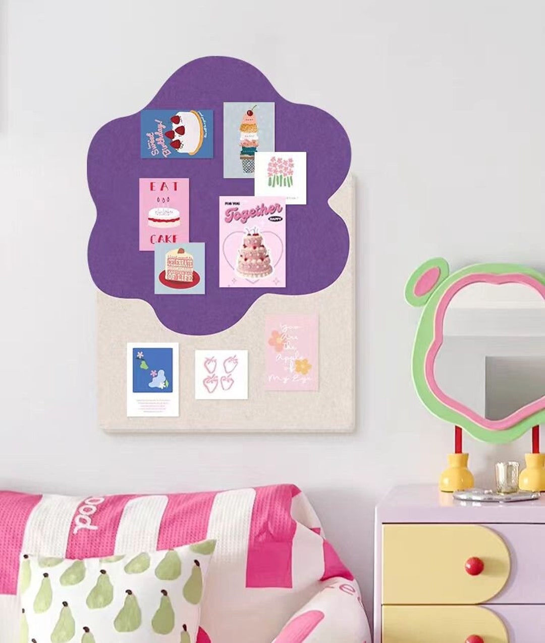 Home Felt Decor of Flower, Dopamine Wall Decor, Wall Felt Tile, Polygon ...