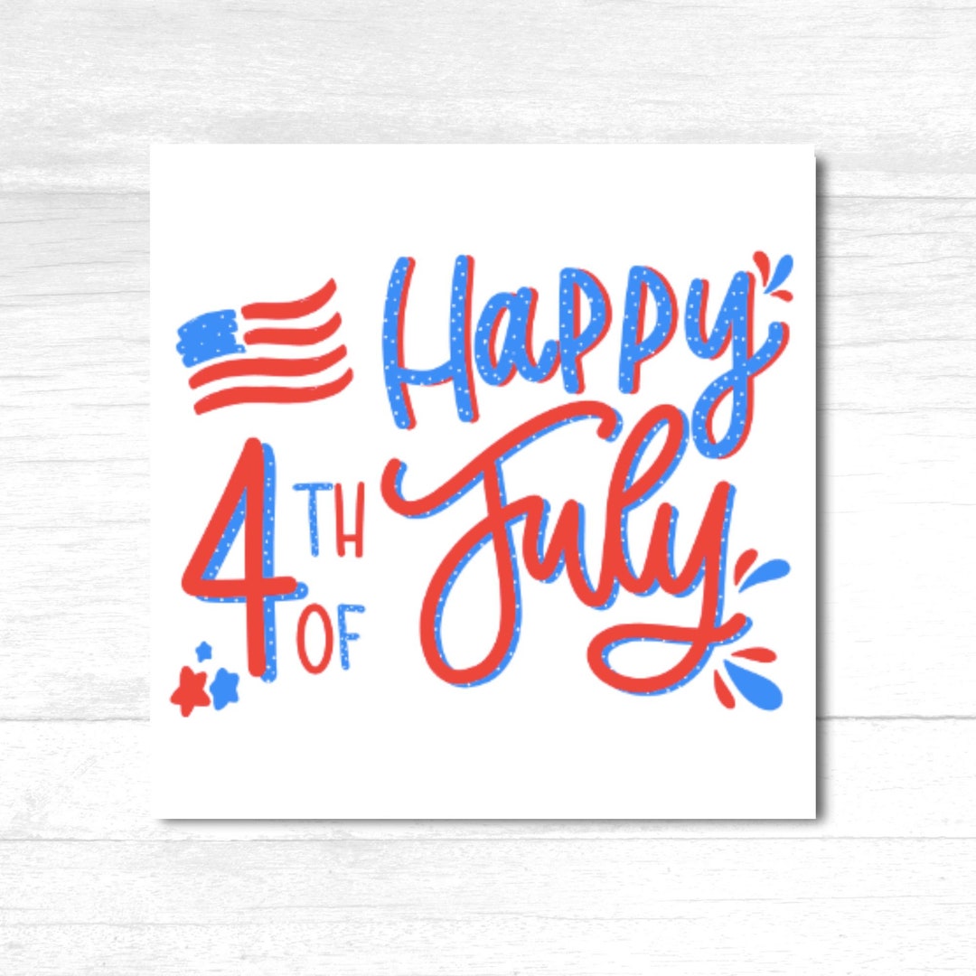 Printable 2" Happy 4th of July Tag - Summer - Fourth of July ...