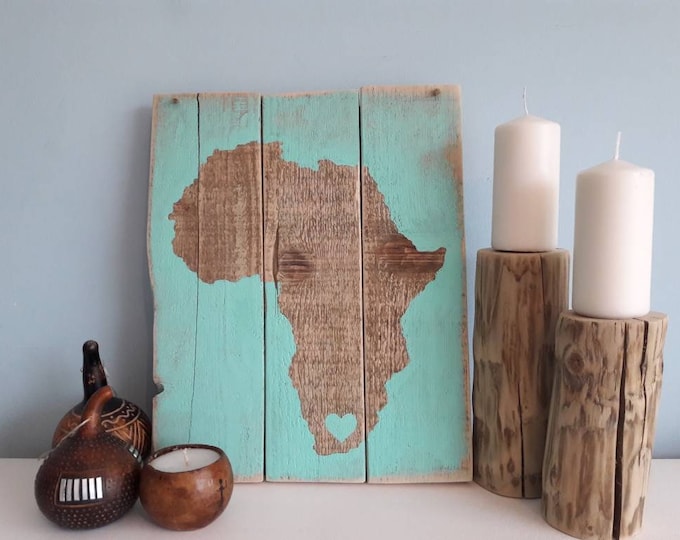 Personalised Rustic African Wood Sign. Map of Africa Hand - Etsy