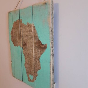 Personalised Rustic African Wood Sign. Map of Africa Hand Painted on ...