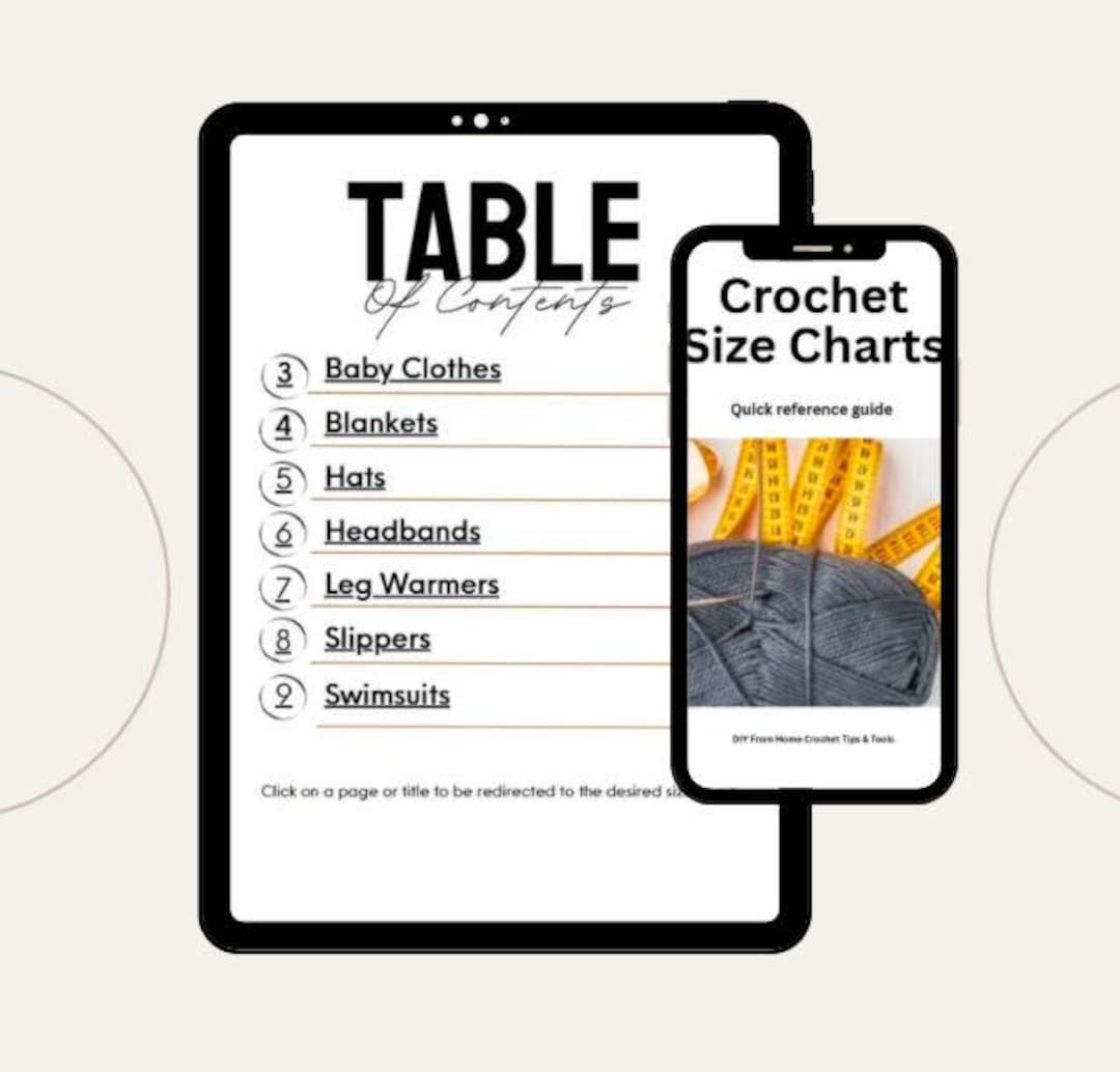 Crochet Size Chart Quick Reference Guide : Crochet Size Chart Ebook ...