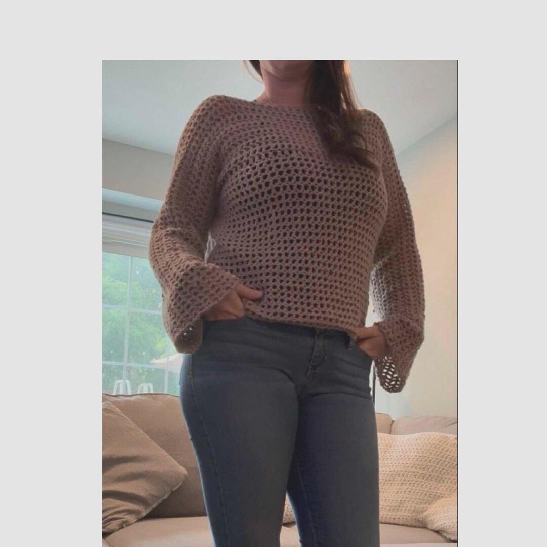 Mesh Sweater CROCHET PATTERN: How to Crochet a Mesh Sweater, Mesh ...
