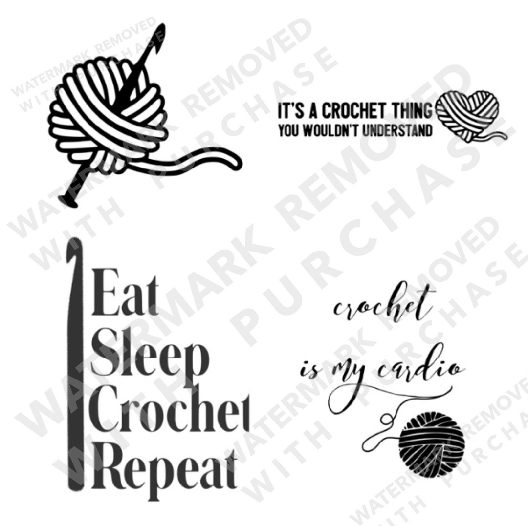 SVG: 4 Pack Crochet Themed Svg Files - Etsy