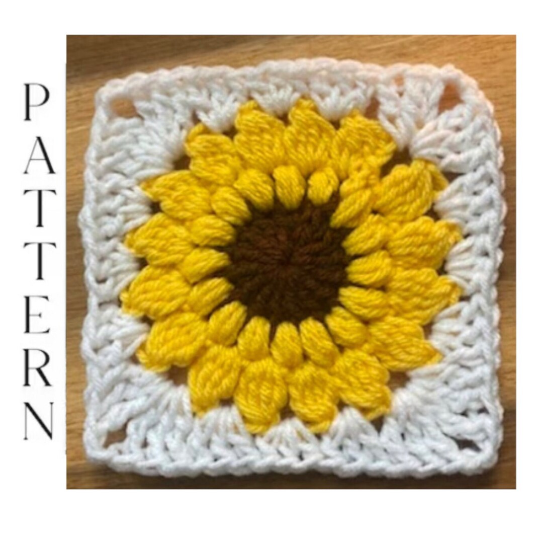 PATTERN: Crochet Sunflower Square Pattern - Etsy