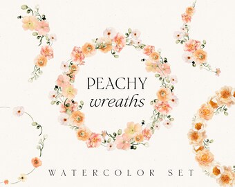 Apricot Wedding Clipart - Etsy