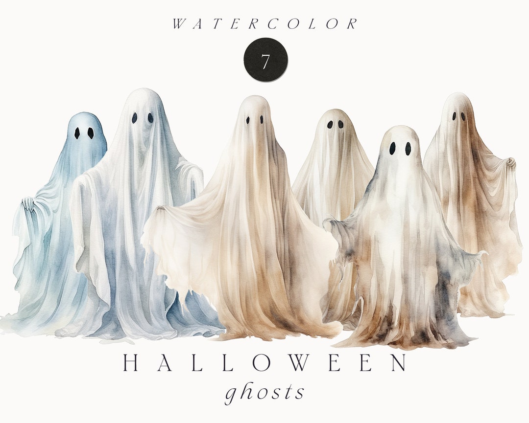 Watercolor Halloween Clipart - Halloween Ghosts Clipart Png ...