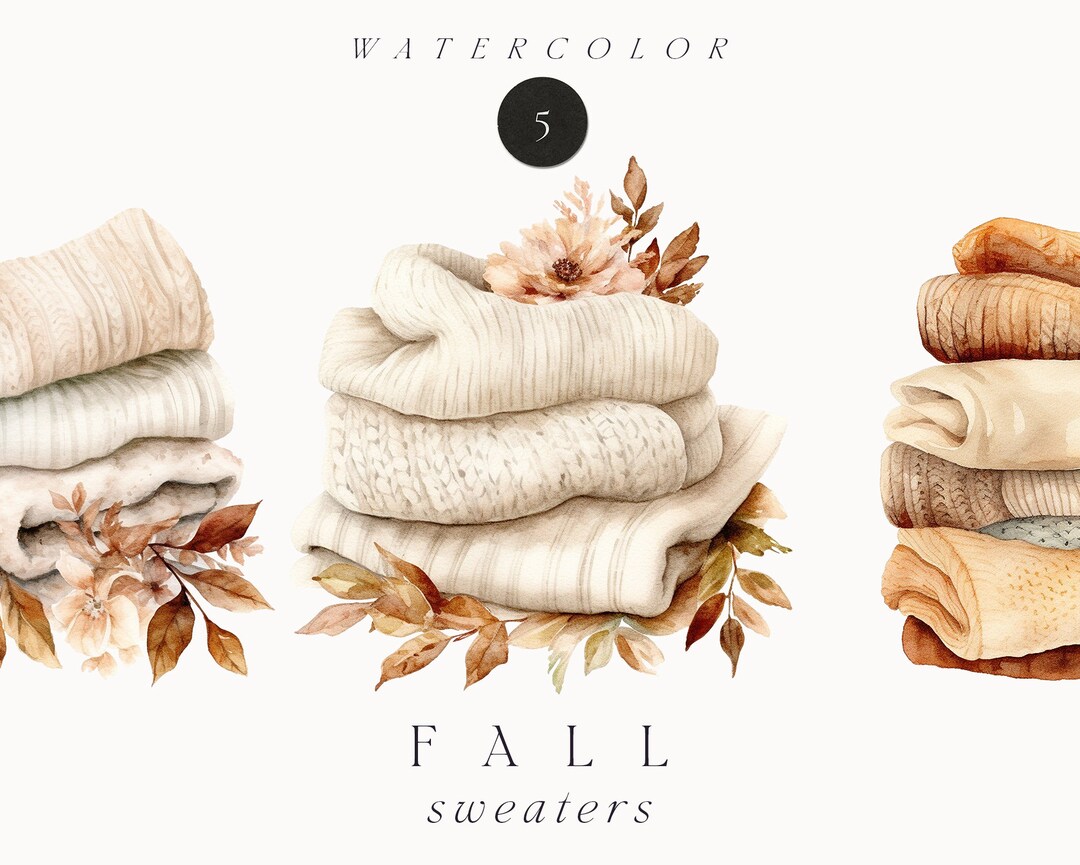 Watercolor Fall Clipart Fall Sweaters Watercolor Autumn Clipart Png ...