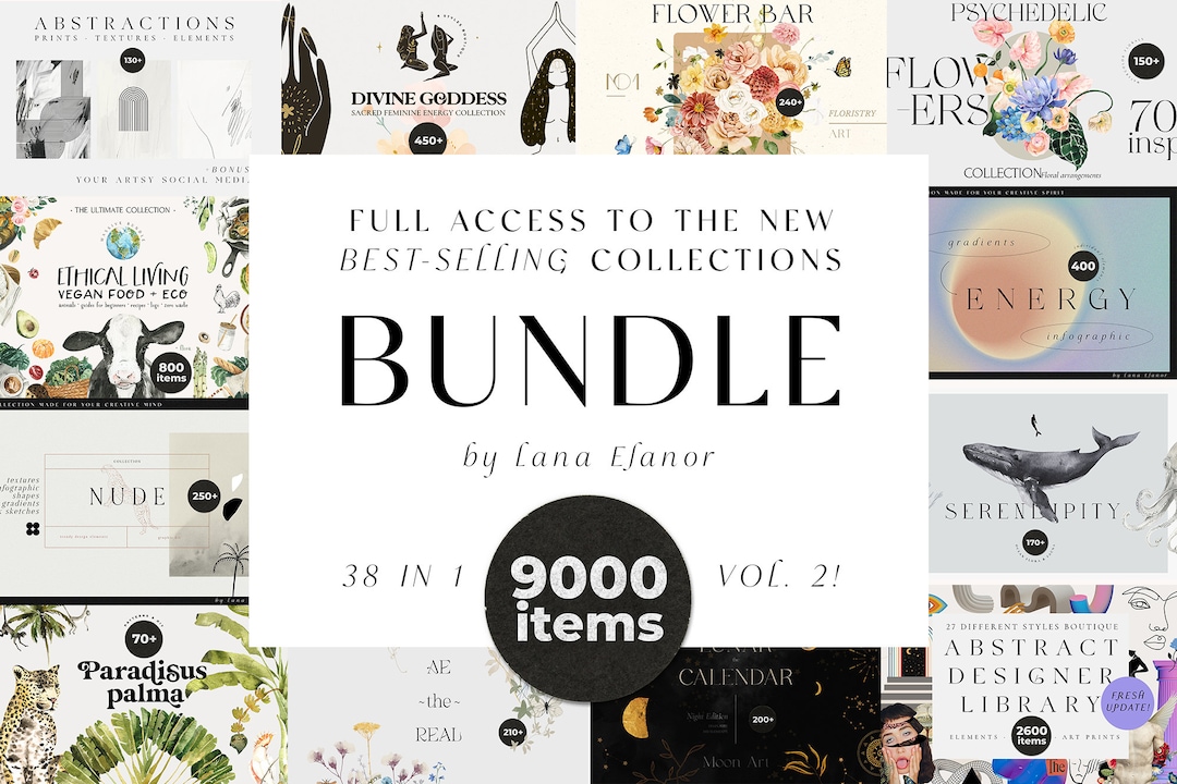 BUNDLE Vol. 2 Watercolor Clipart Bundle Whole Store Bundle Black Friday ...