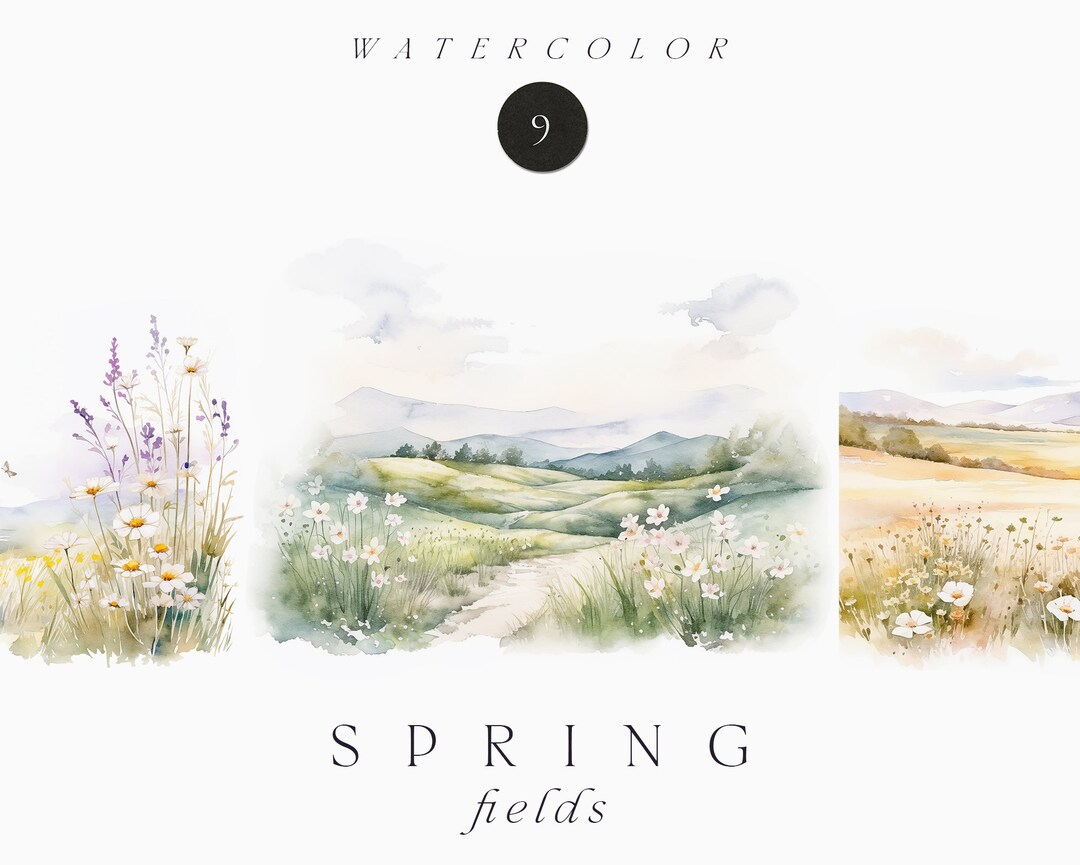 Watercolor Spring Clipart Png - Spring Scenery Clipart - Spring Floral ...