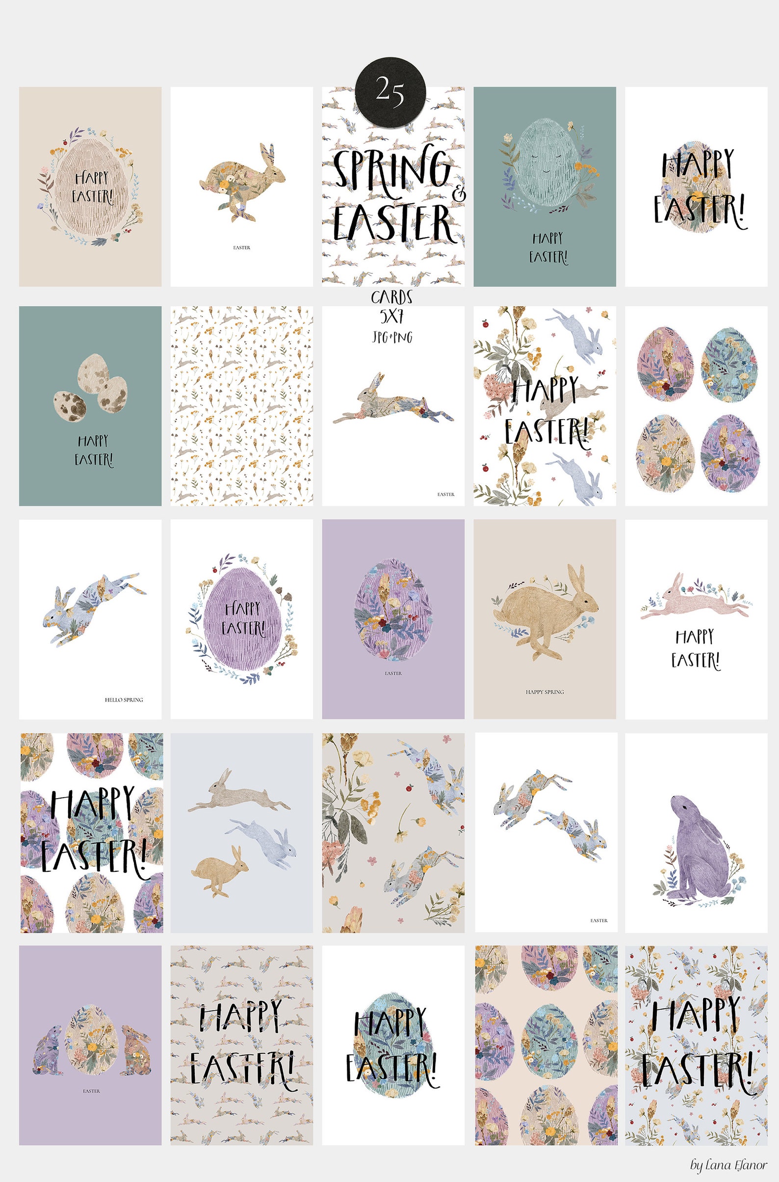 Easter Clipart Set Spring Clipart Easter Rabbits Bunny | Etsy