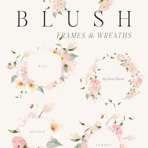 BLUSH Watercolor Flowers Clipart Png - Watercolor Floral Clipart Png ...