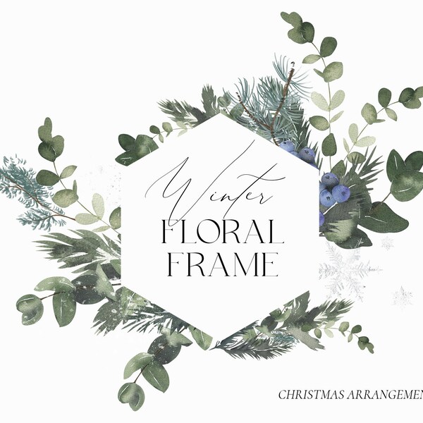 Winter Greenery Clipart - Etsy