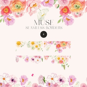 MUSE Watercolor Floral Clipart Bright Pink Watercolor Flowers Png ...