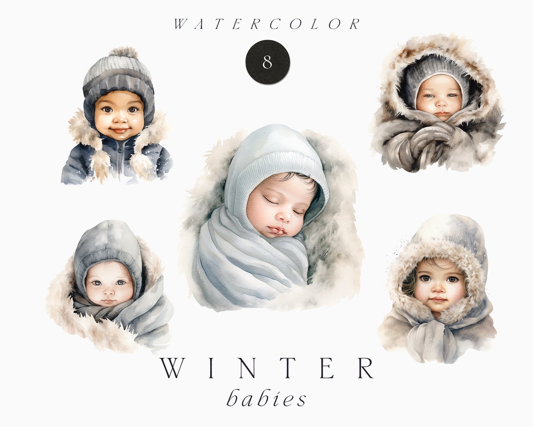 Watercolor Winter Clipart - Watercolor Babies Clipart Png - Winter Baby ...
