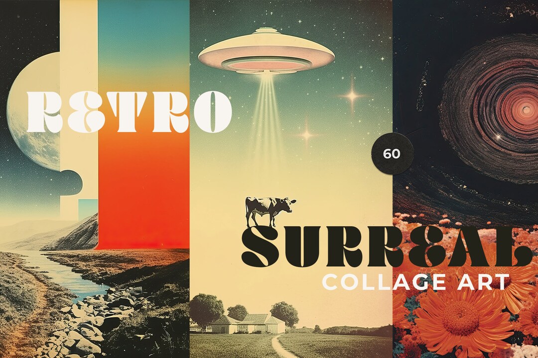 Retro Surreal Posters Printable Posters Retro Prints for - Etsy